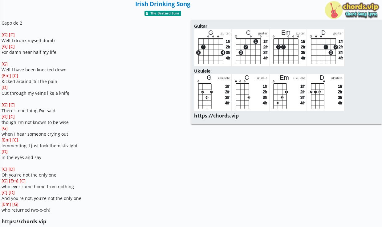 Chord: Irish Drinking Song - tab, song lyric, sheet, guitar, ukulele ... Chord: Irish Drinking Song - tab, song lyric, sheet, guitar, ukulele ...