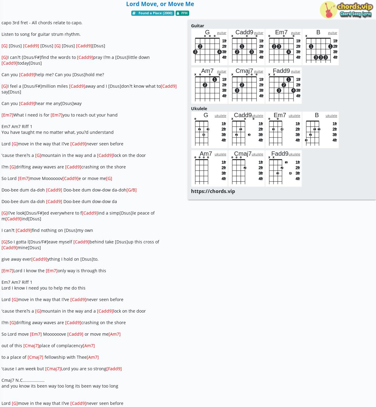 Chord: Lord Move, or Move Me - tab, song lyric, sheet, guitar, ukulele ... Chord: Lord Move, or Move Me - tab, song lyric, sheet, guitar, ukulele ...