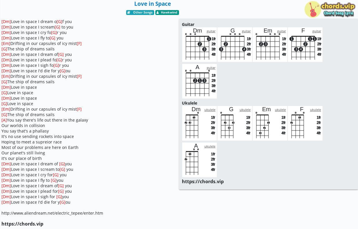 Chord: Love in Space - tab, song lyric, sheet, guitar, ukulele | chords.vip Chord: Love in Space - tab, song lyric, sheet, guitar, ukulele | chords.vip