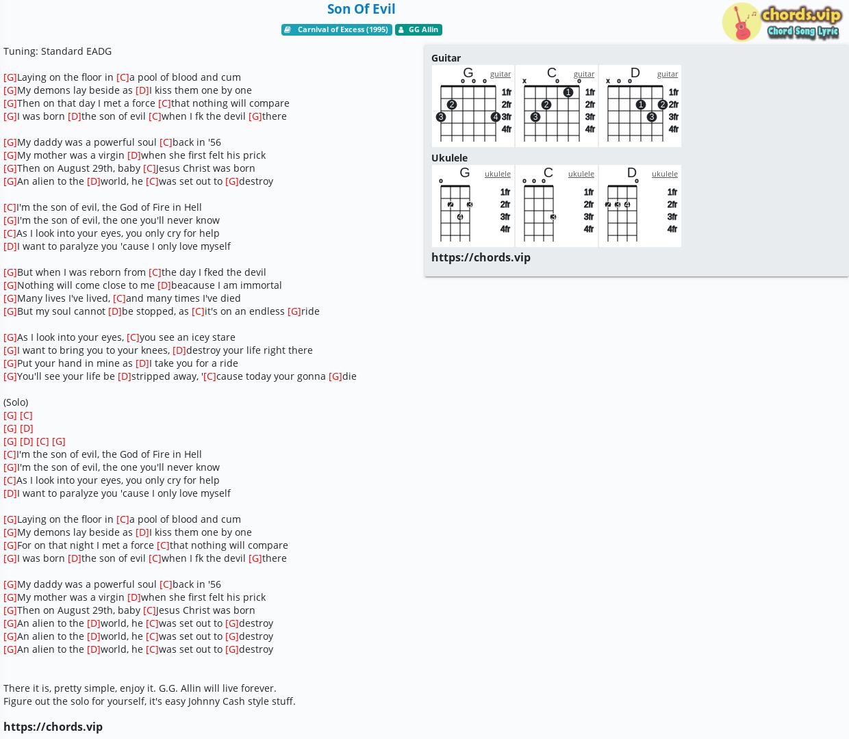 Chord Son Of Evil Tab Song Lyric Sheet Guitar Ukulele Chordsvip
