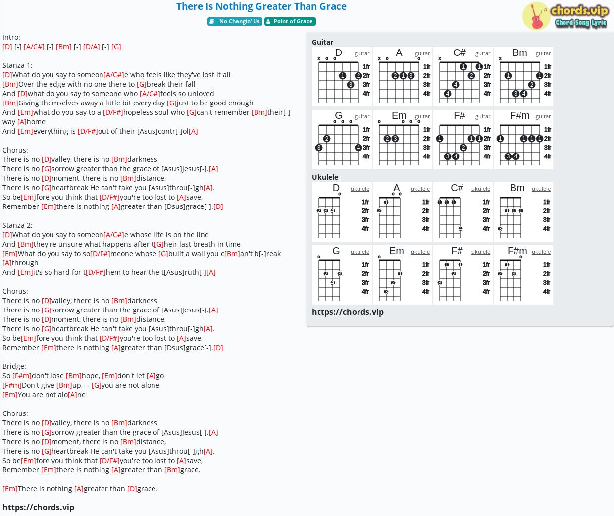 Chord There Is Nothing Greater Than Grace Tab Song Lyric Sheet