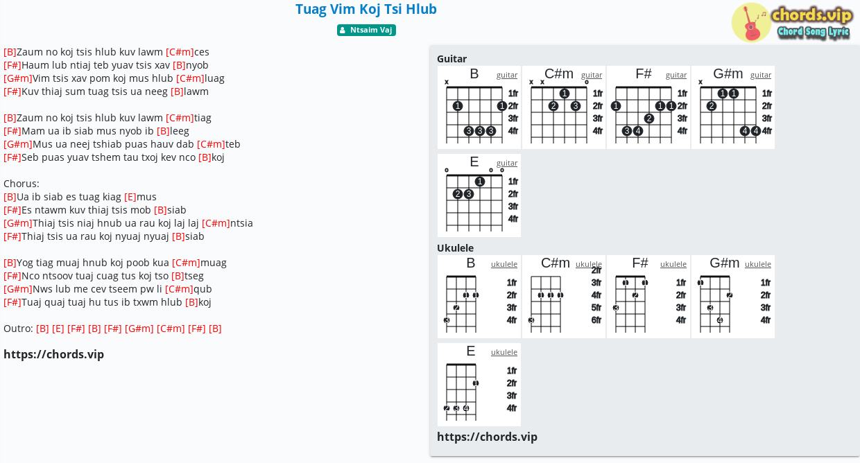 Chord: Tuag Vim Koj Tsi Hlub - tab, song lyric, sheet, guitar, ukulele ... Chord: Tuag Vim Koj Tsi Hlub - tab, song lyric, sheet, guitar, ukulele ...